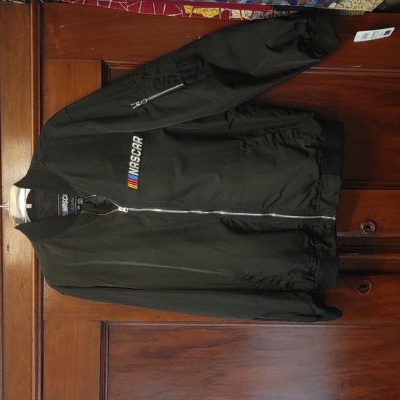 Nascar | Jackets & Coats | Nascar Black Bomber Jacket With Varsity ...
